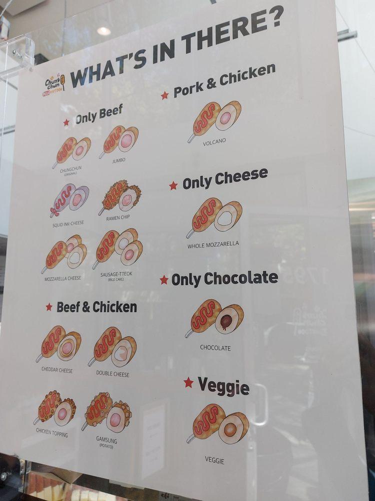 Menu at Chung Chun Rice Hot Dog fast food, Vancouver