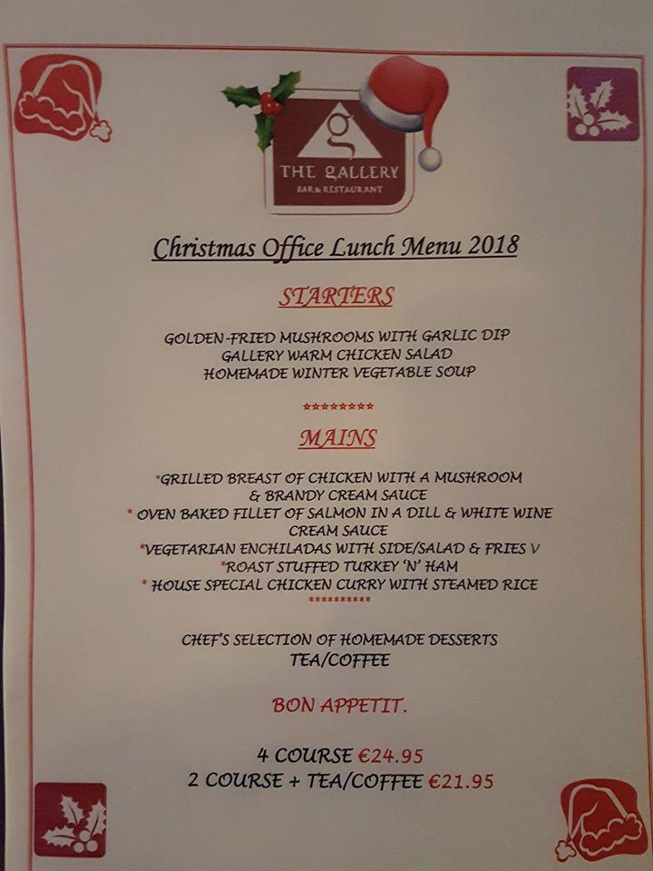 Menu at The Gallery Bar & Restaurant, Mallow