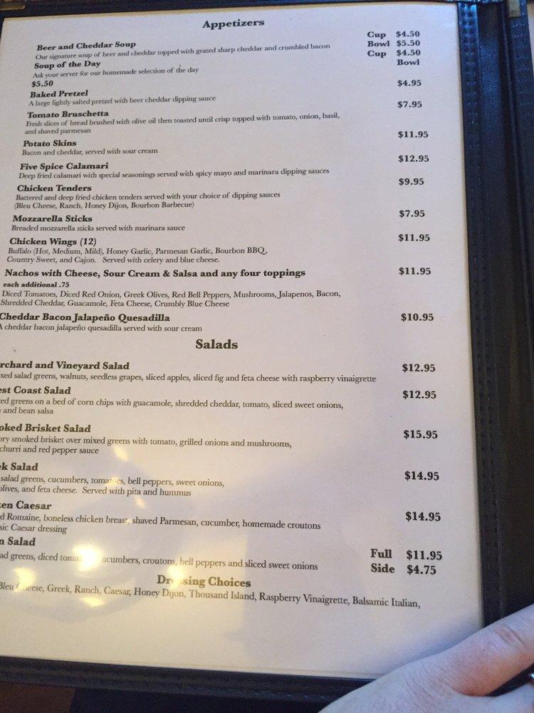 Menu at Beef & Brew restaurant, Geneva