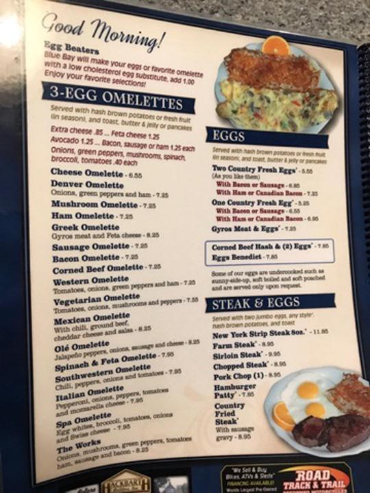 Menu at Blue Bay Restaurant, Mukwonago