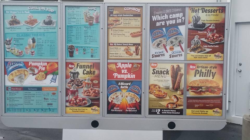 Menu at Dairy Queen (Treat) fast food, Temple