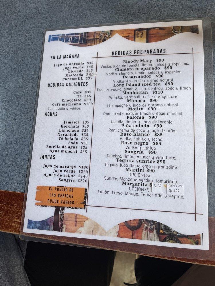 Menu at El Encino steakhouse, Rosarito, Blvd. Popotla 3347