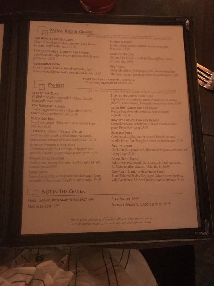 Menu at Metropolitan Cafe, Freehold