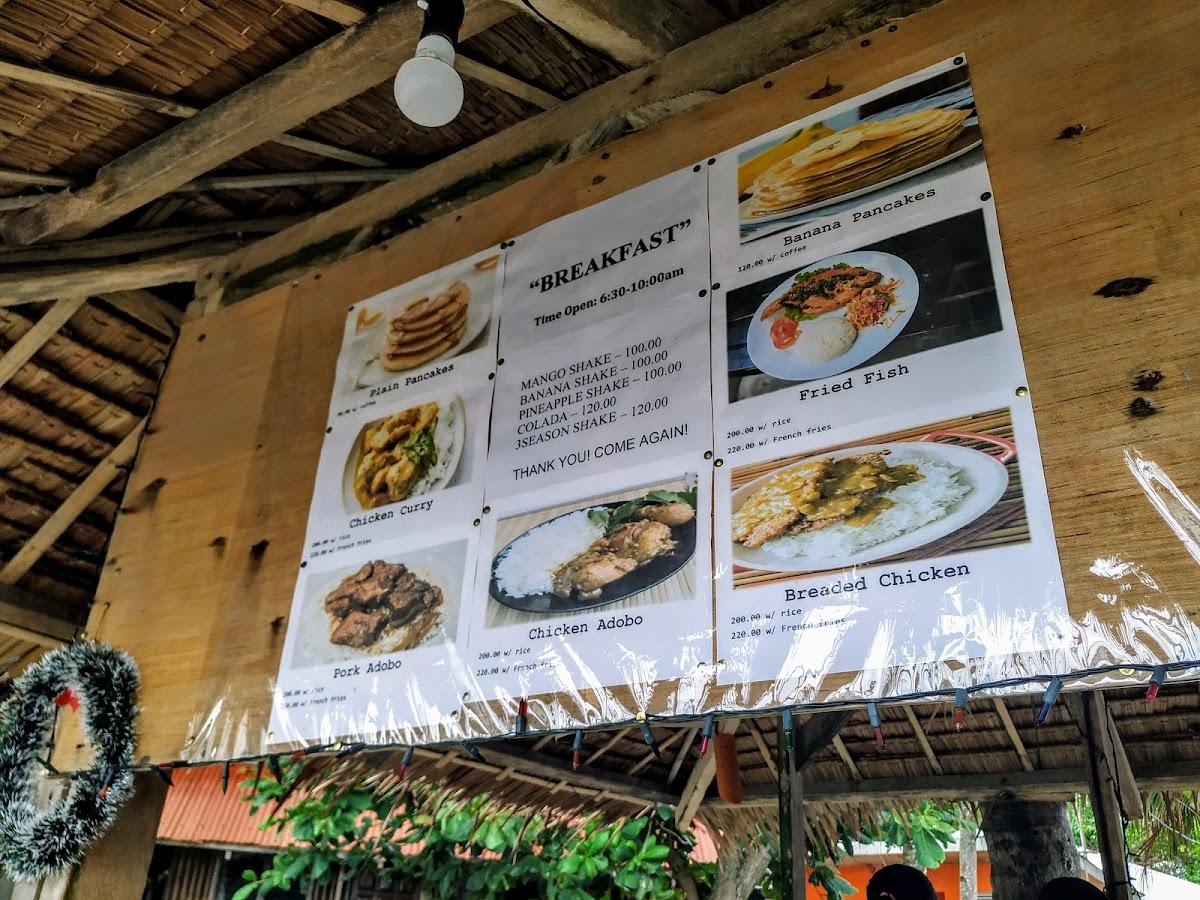 Menu at Reggae Bar, Dauin