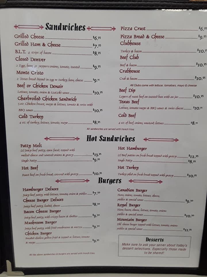 Menu at Rite Spot Pizza & Steak House restaurant, Consort, 50 St