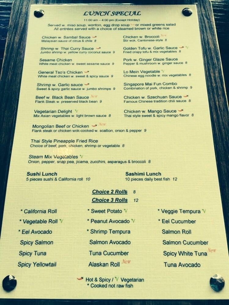 Menu at Asian Paradise restaurant, Loveland