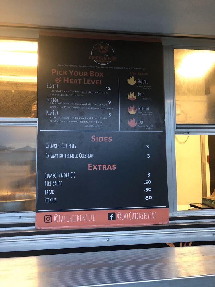 Menu at Chicken Fire restaurant, Orlando
