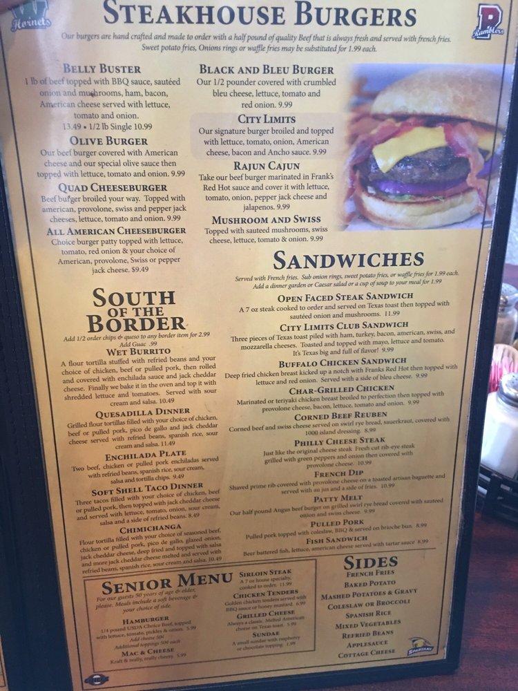 Menu at City Limits Mason pub & bar, Mason, 801 Cedar St