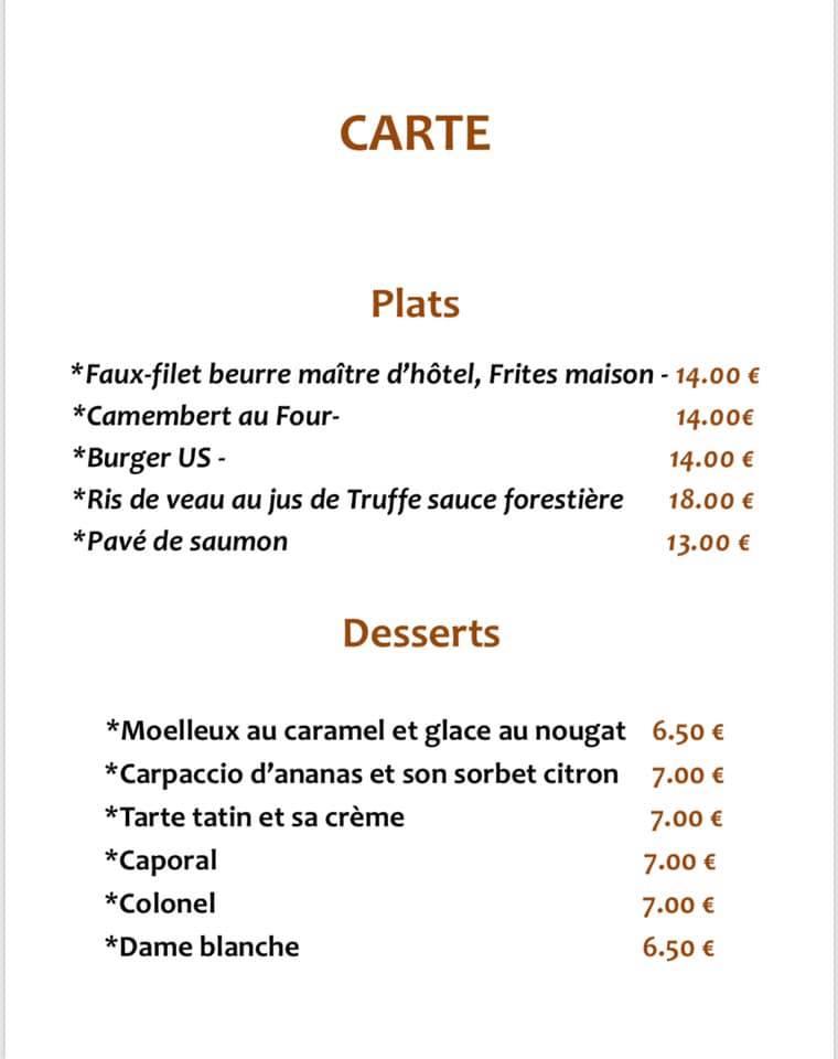 Menu au Le Relais De La Foret, Saint-Pierre-des-Loges, LE BOURG