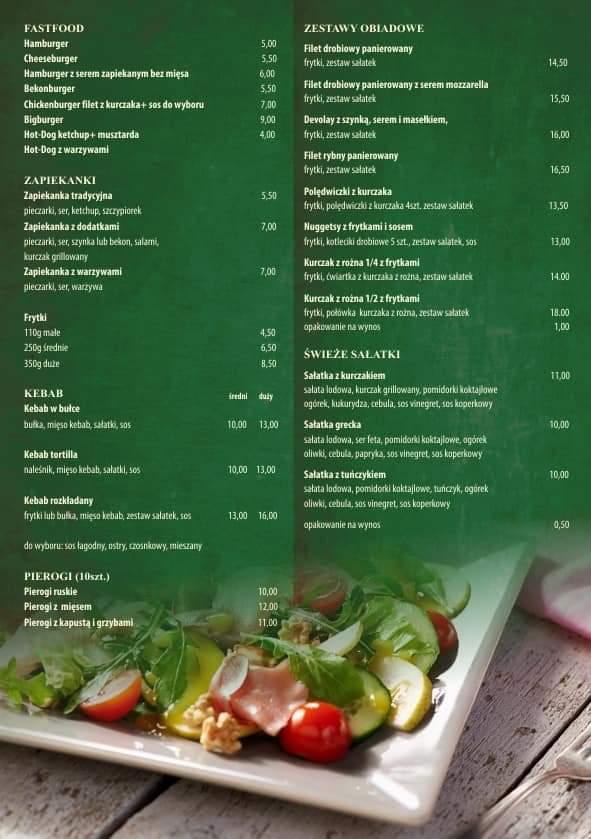 Menu at Pizzeria Mars, Zakliczyn