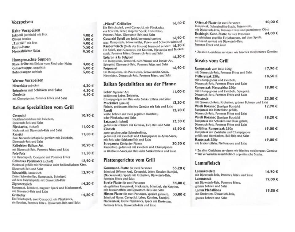 Speisekarte von Bato's - Spezialitäten Restaurant, Kiel