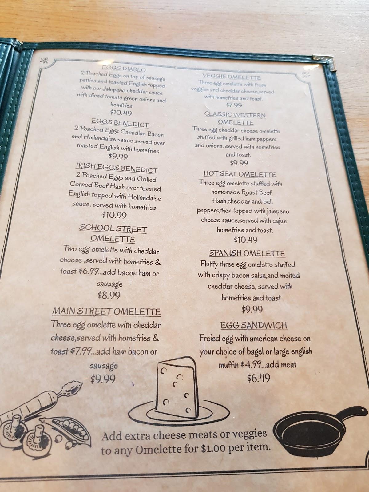 Menu at Sawyer's Main Street Breakfast & Function Hall restaurant ...
