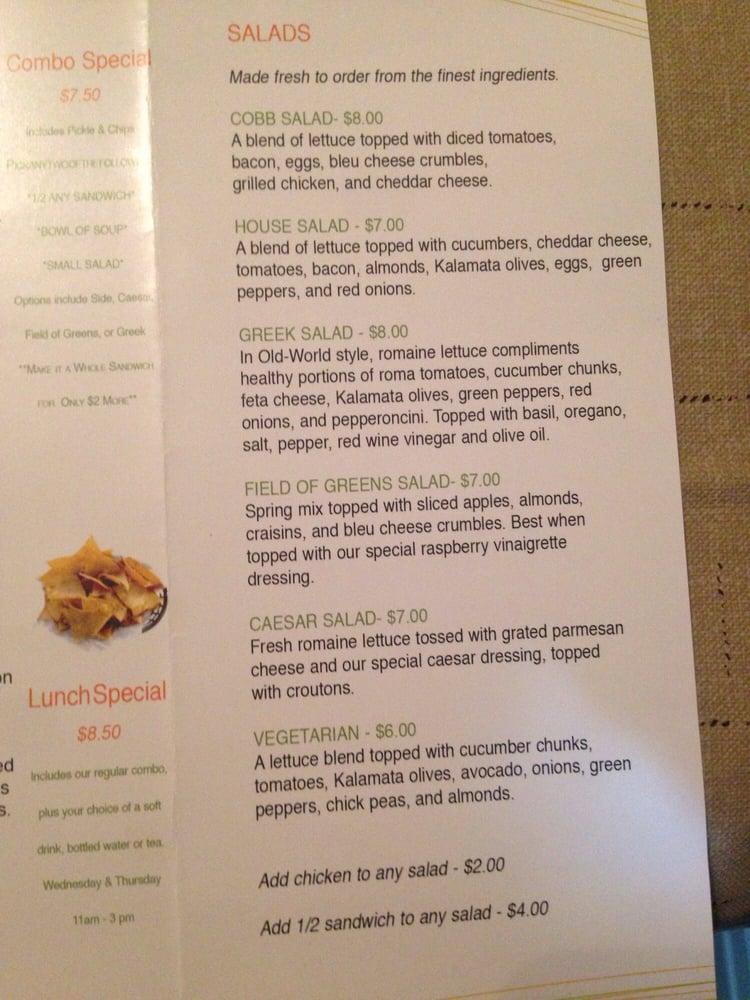 Menu at Shades Café & Steakhouse, Middlesboro