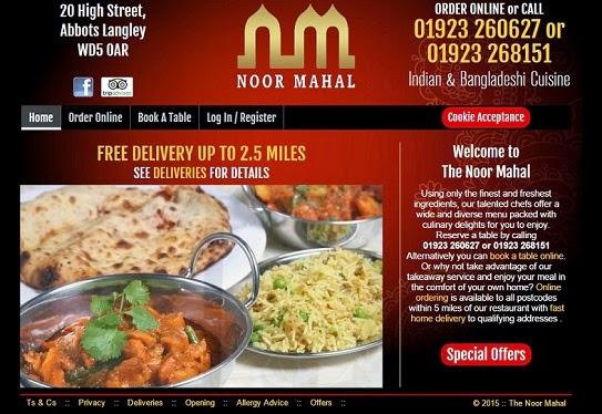 Menu at The Noor Mahal Restaurant, Abbots Langley