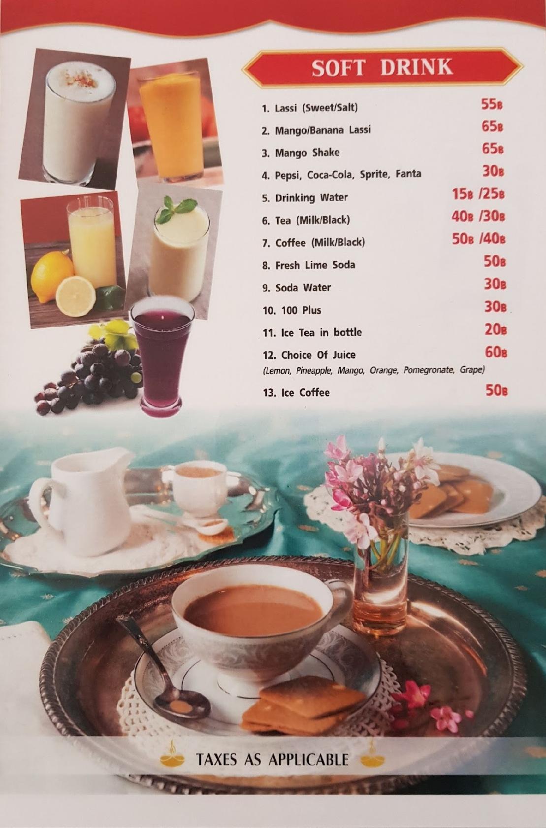 Carta del restaurante Diyalo Griha, Bangkok, 86/5 Ratchaprarop Rd