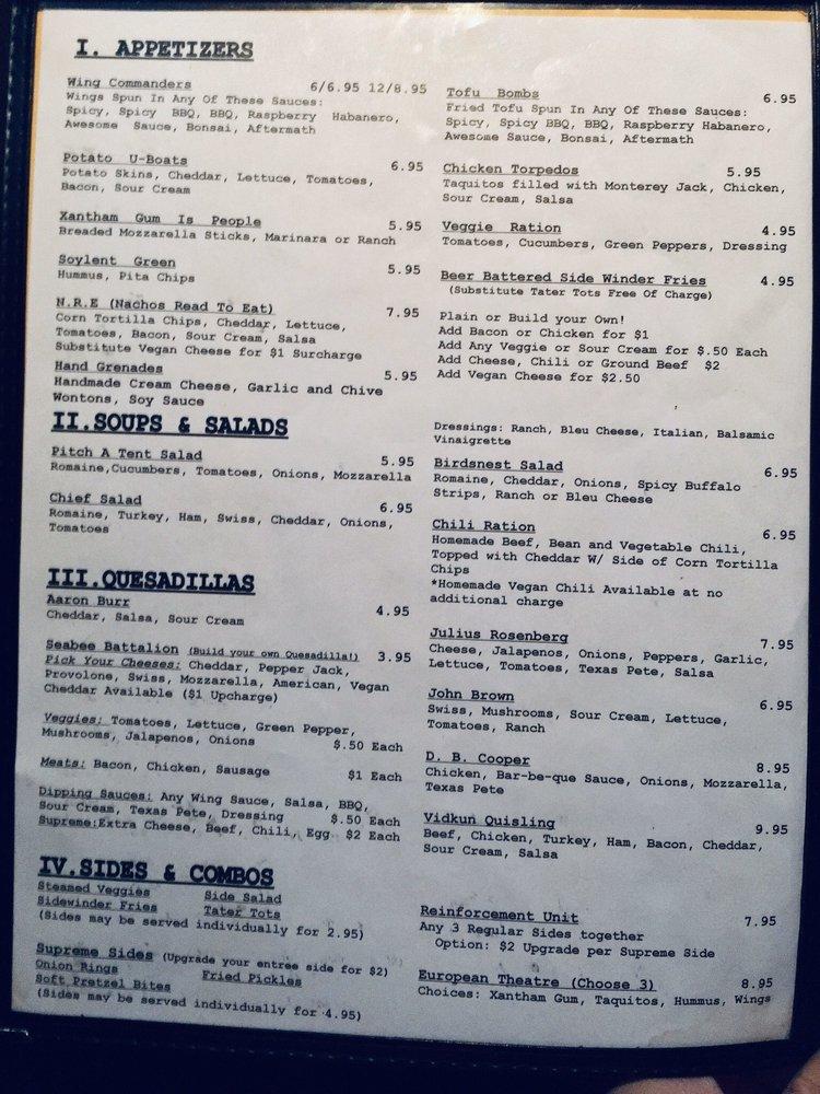 Menu at Fallout pub & bar, Richmond
