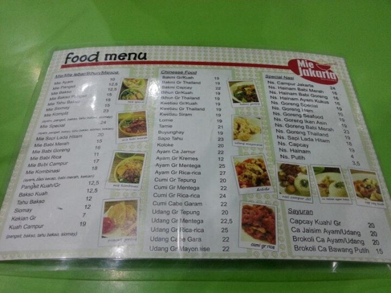 Menu at My Kaffe restaurant, Semarang, Jl. Indraprasta No.61