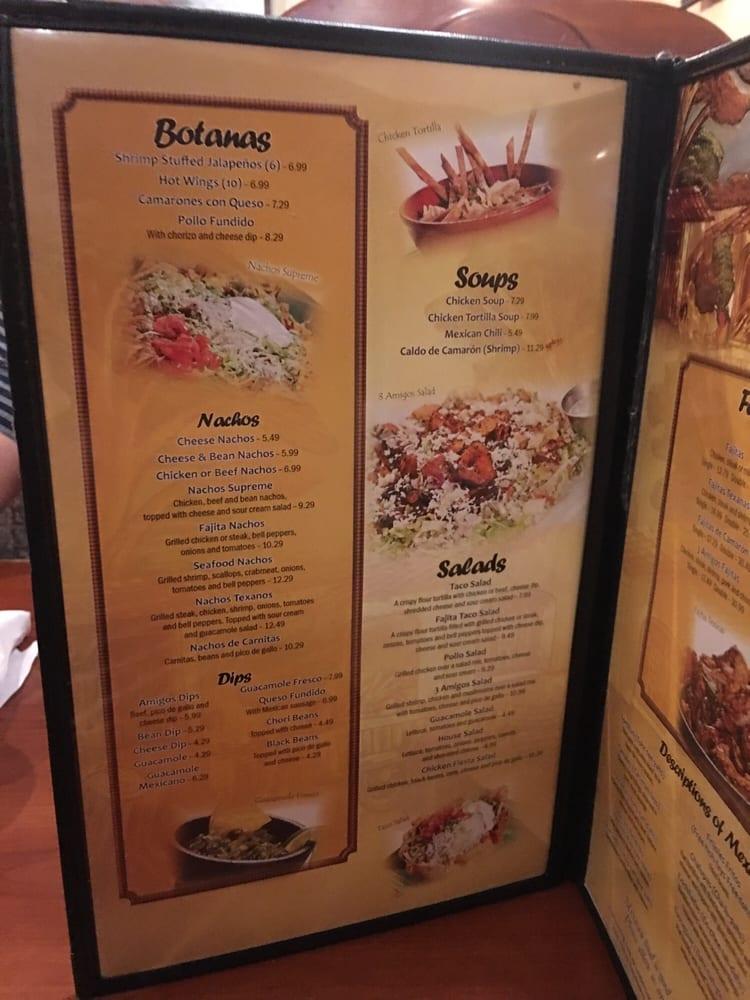 Menu at 3 Amigos Mexican Restaurant Kiln Creek, Newport News, Kiln ...