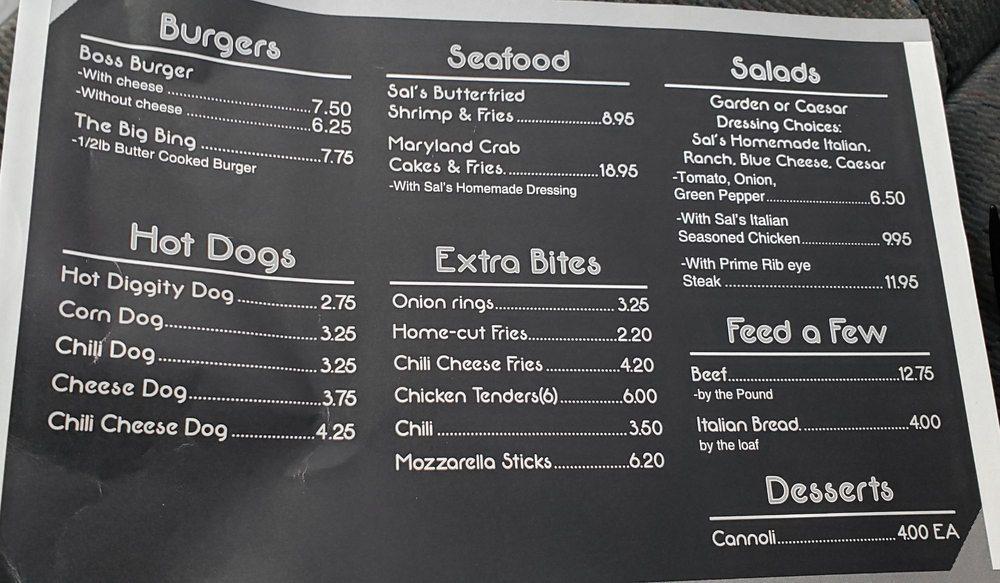 Menu at Kathy’s Kitchen, division of BaDa Bing Beef Company fast food ...