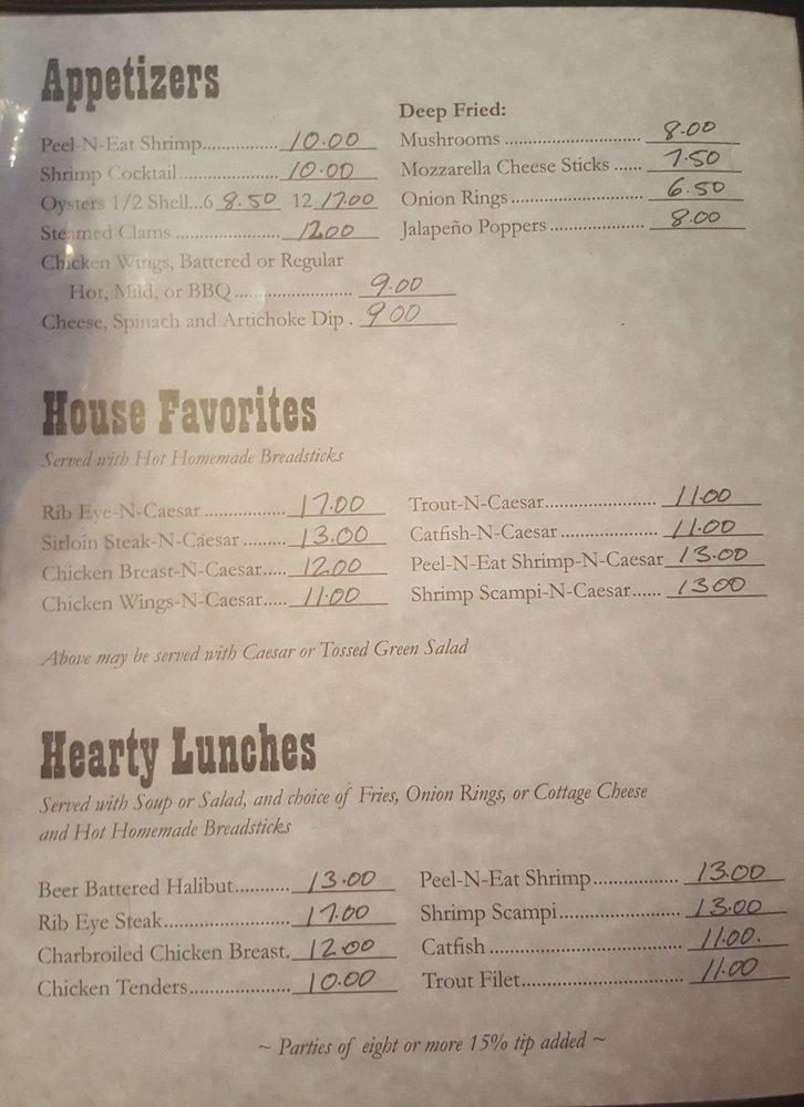 Menu at Bon Rico steakhouse, Evanston