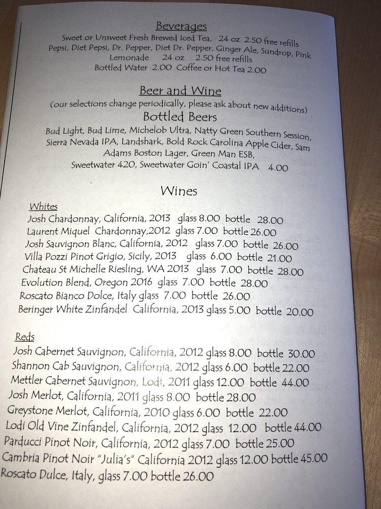 Menu at Causeway Gourmet restaurant, Ocean Isle Beach