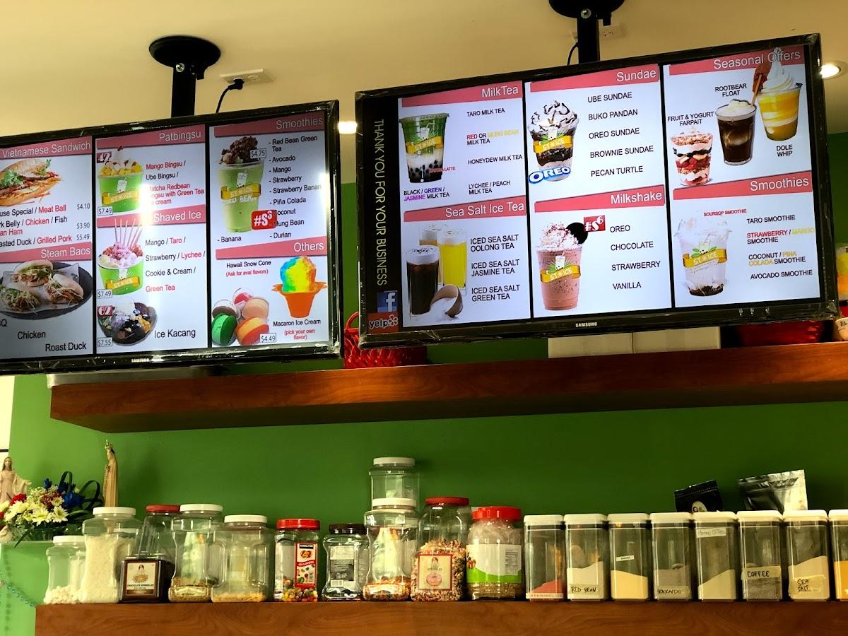 Menu at 5T Ice desserts, Dulles