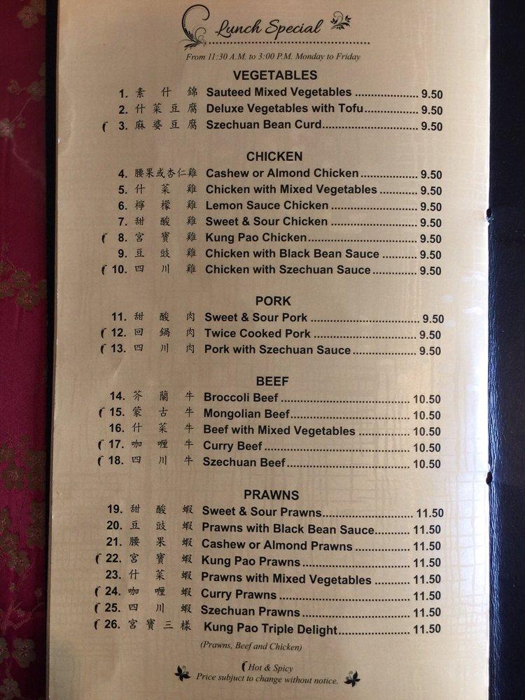 Carta del restaurante Dragon Valley, Napa