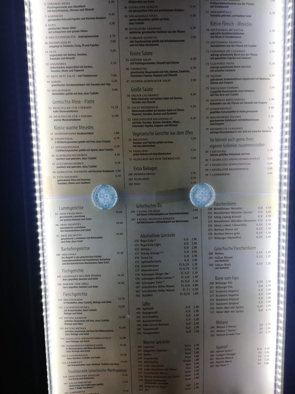 Speisekarte von Taverna To Steki restaurant, Potsdam
