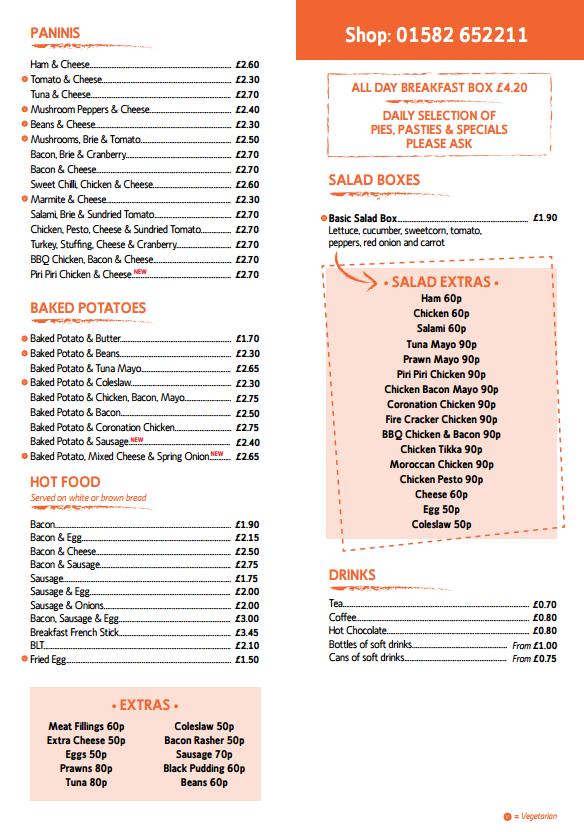 Menu at Cheese & Pickle Sandwich Bar, Luton