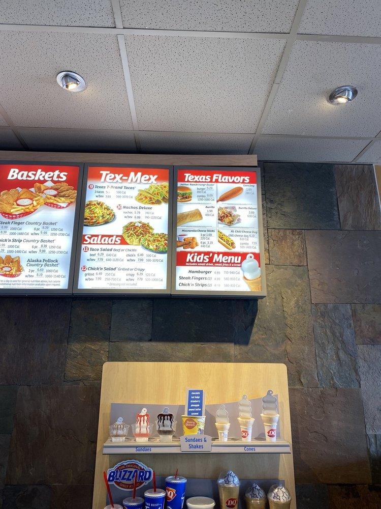 Menu at Dairy Queen fast food, Rockwall, S Goliad St