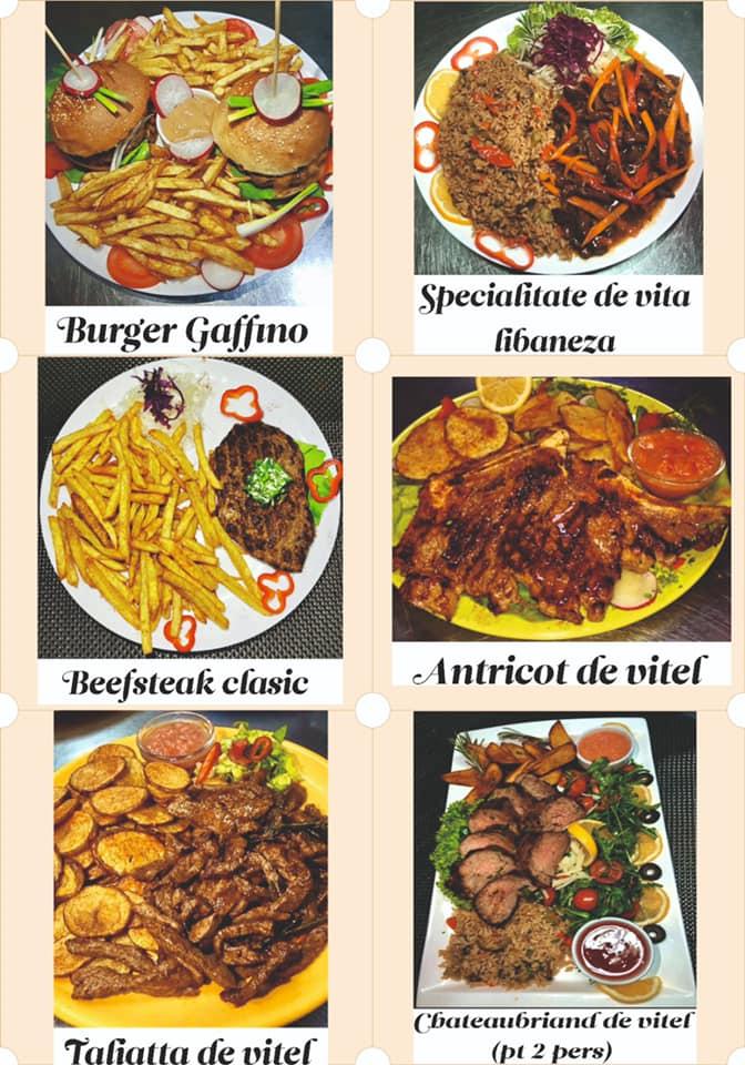 Menu at Gafino, Galați