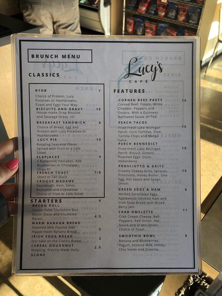 Menu at Lucy's restaurant, Grand Rapids