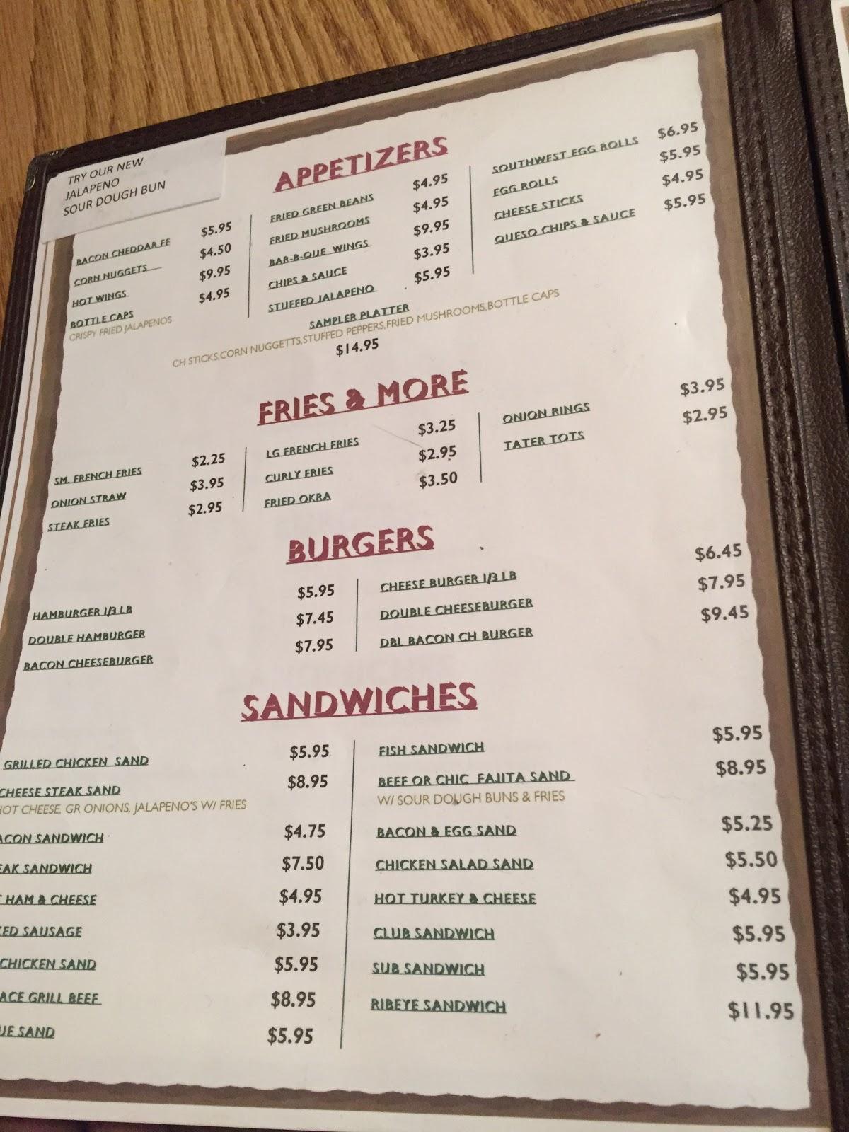 Menu at RANCHER'S steakhouse, Gatesville