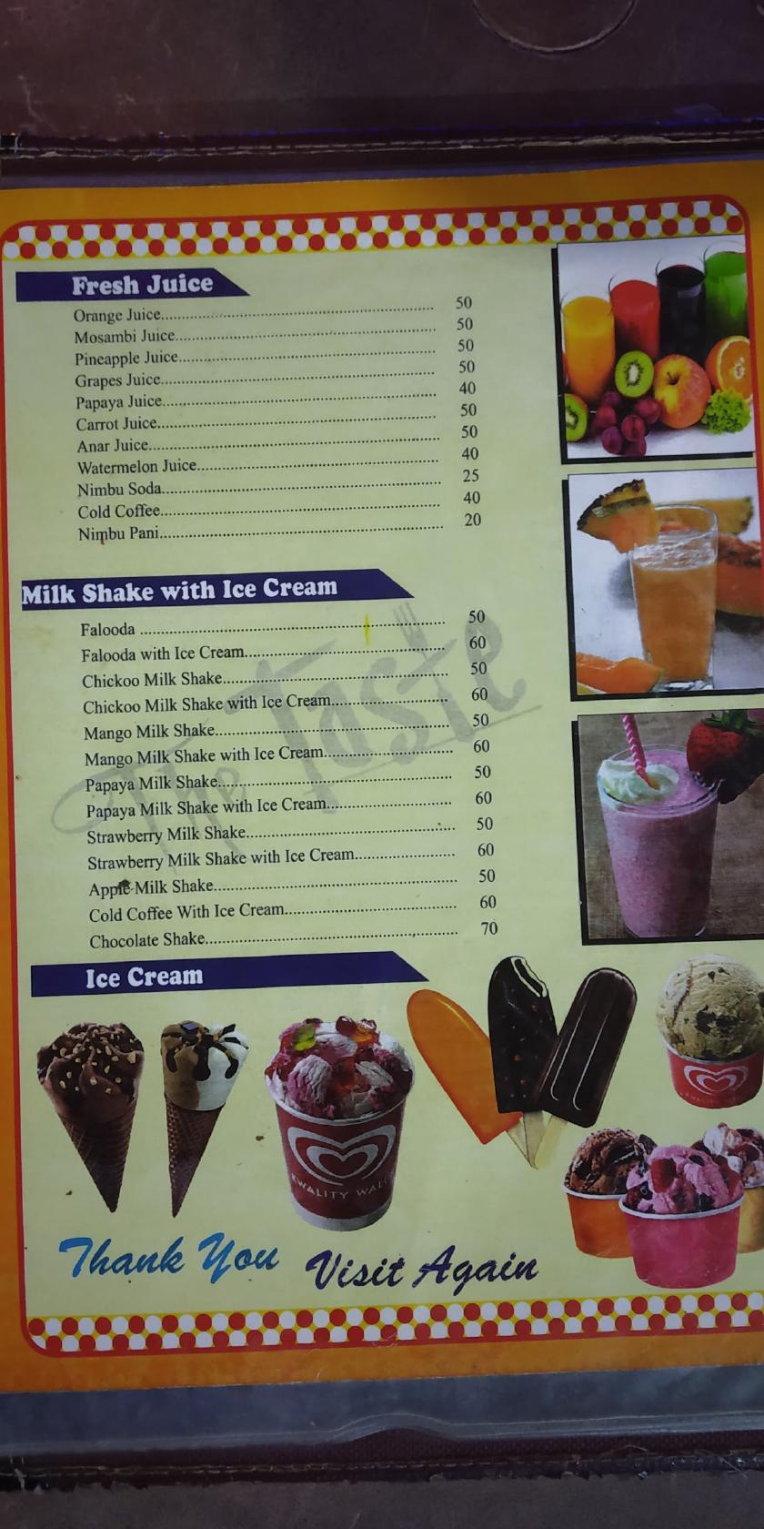 Menu at The Taste, Margao