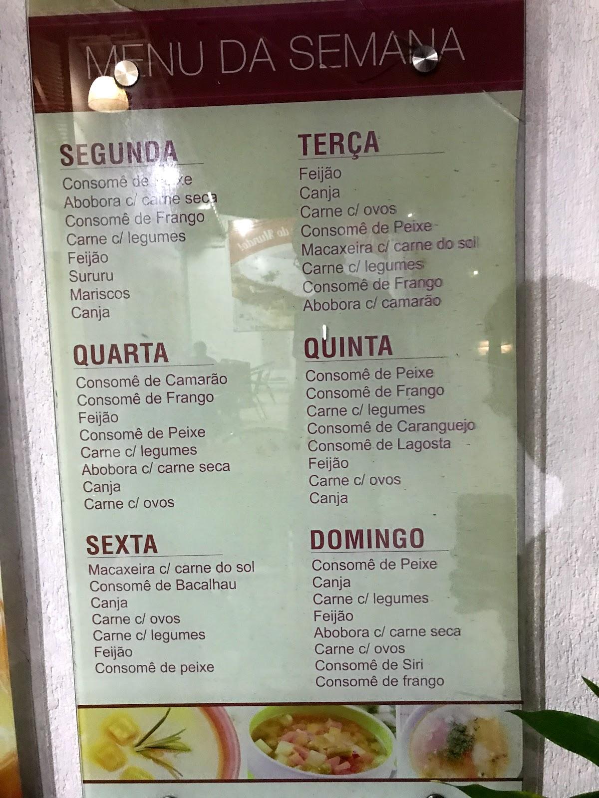 Menu at Toque de Alecrim restaurant, Fortaleza, Av. Pedro Lazar