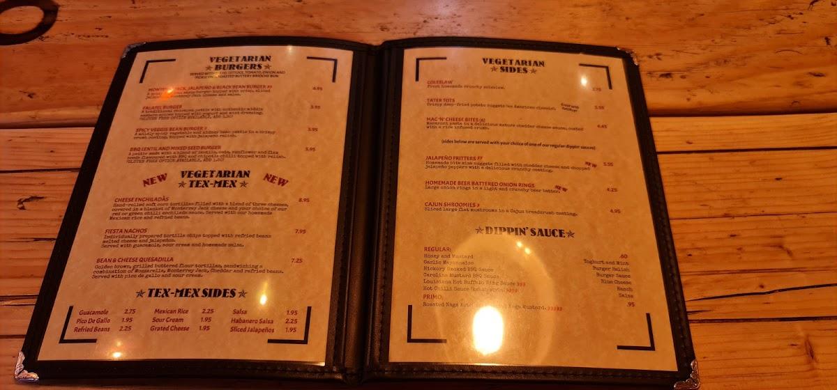 Menu at Boo Koos- Burgers-Shakes-Tex Mex restaurant, Falmouth