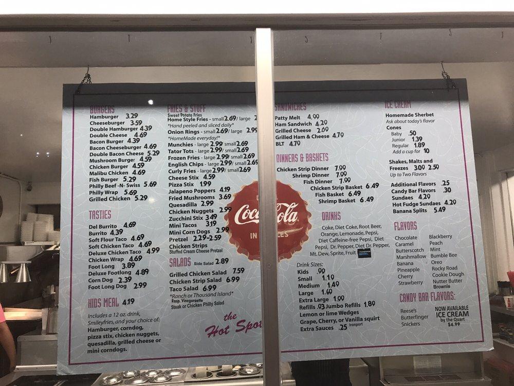 Menu at The Hot Spot fast food, Salina
