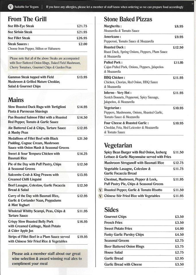 Menu at The Roebuck, Alcester restaurant, Alcester