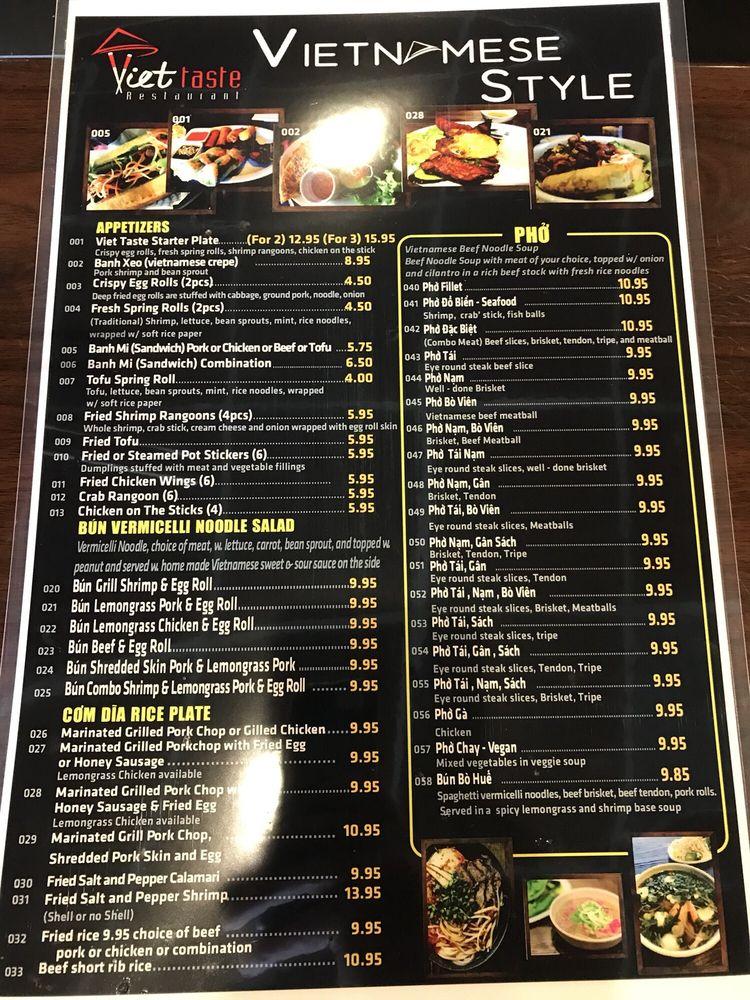 Menu at Viet Taste Libertyville (Phở House And Banh Mi Baguette ...