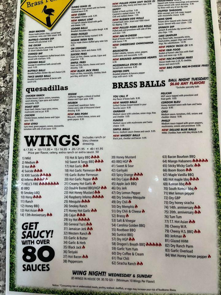 Menu at Brass Pelican Varsity Club - Sandusky, OH, Sandusky