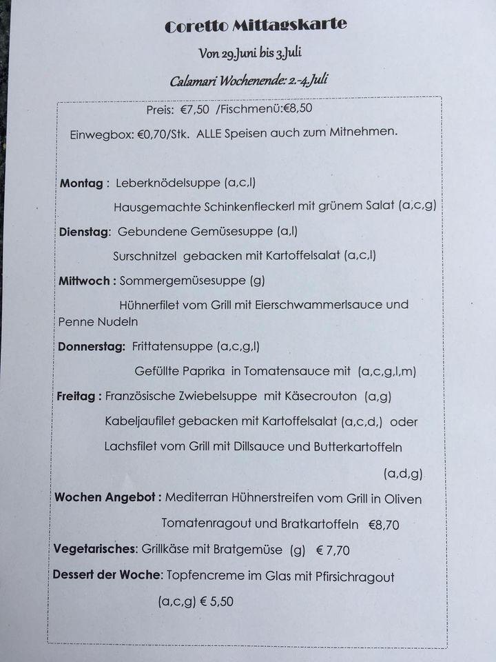 Speisekarte von Cafe & Restaurant Coretto, Wien