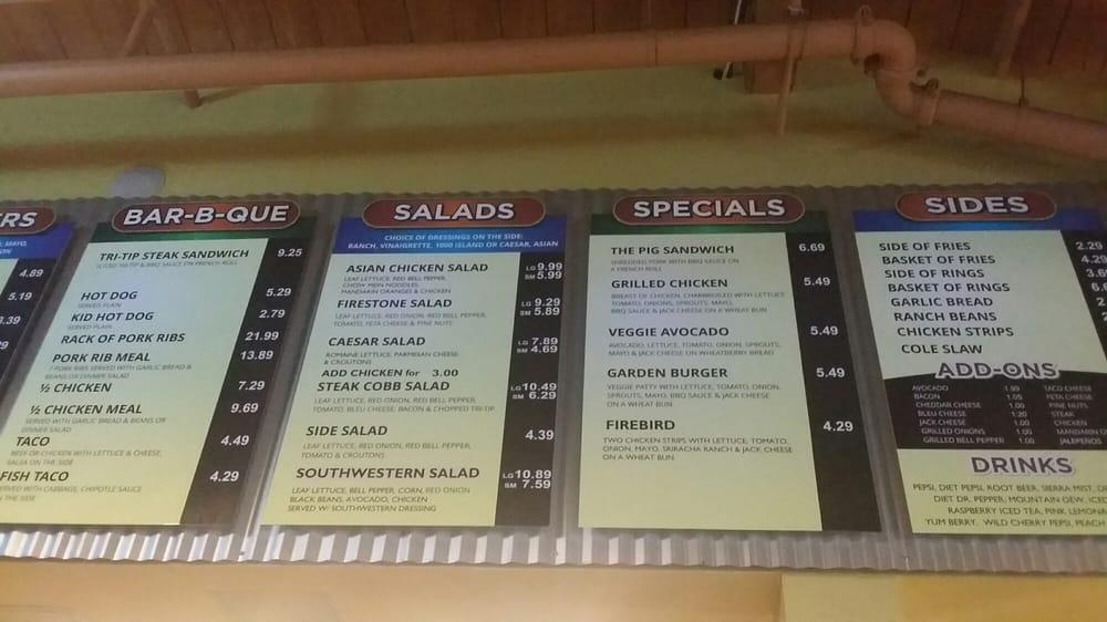 Menu at Firestone Grill BBQ, San Luis Obispo