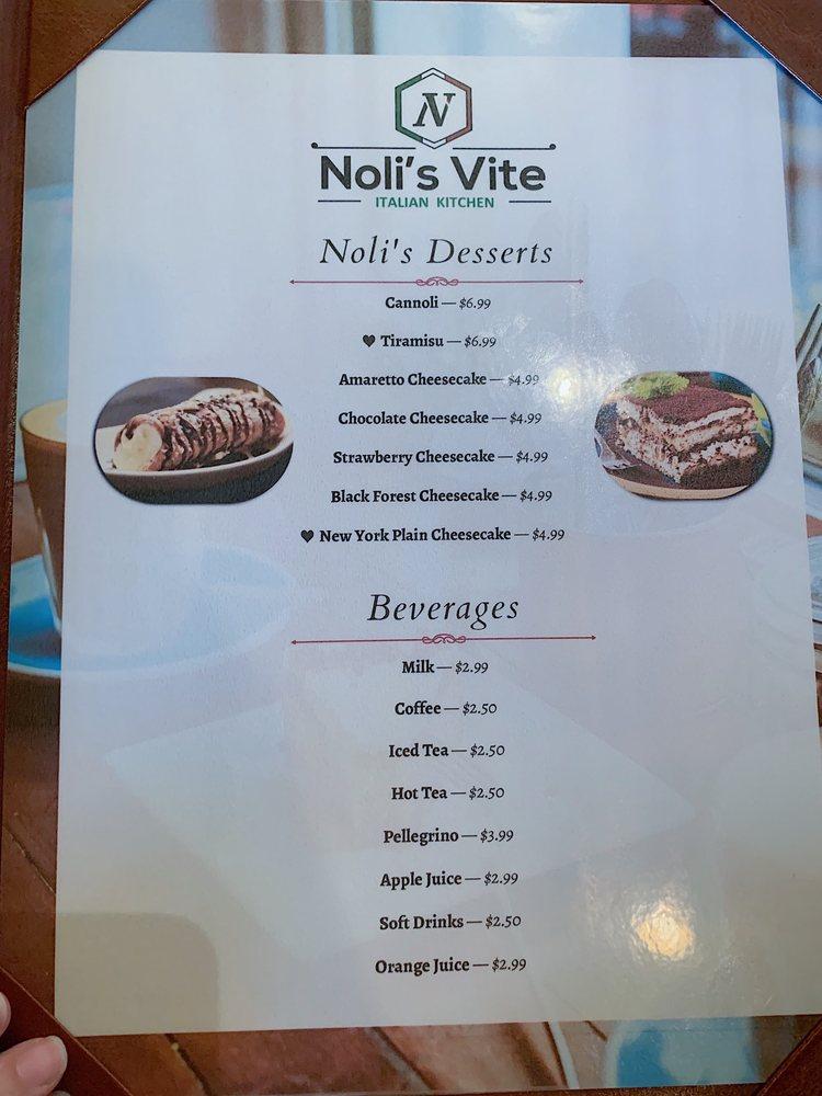 Menu at Noli's Vite pizzeria, New Braunfels