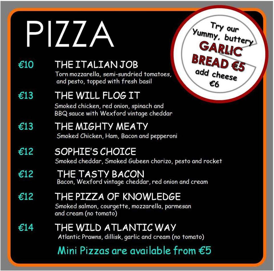 Menu at Pyro restaurant, Kenmare, Henry Ct