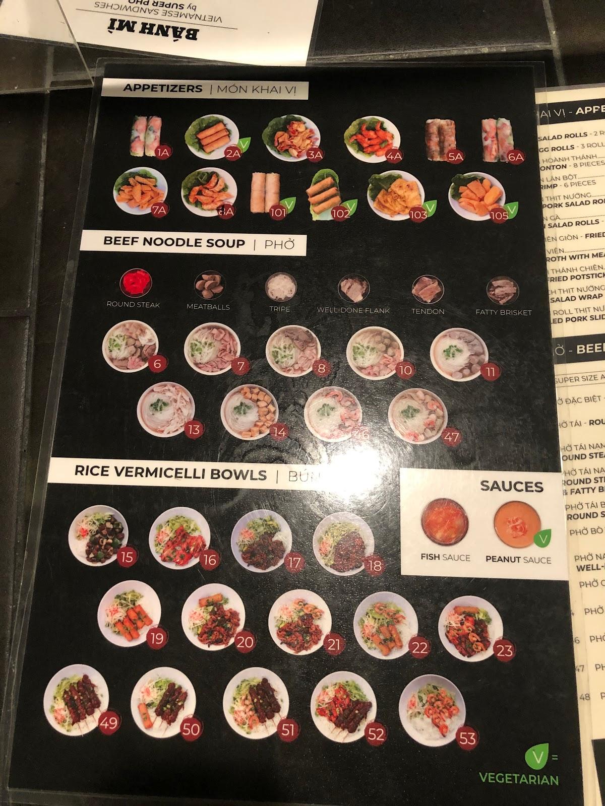 Menu at Super Pho Beef Noodle Soup Vietnamese Cuisine restaurant, Salem ...