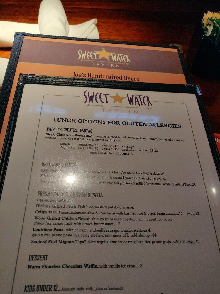 Menu at Sweetwater Tavern steakhouse, Merrifield