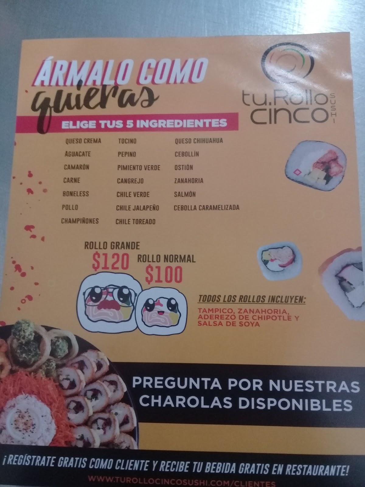 Menu at Tu Rollo Cinco Sushi restaurant, Hermosillo, Av Gaspar Luken ...