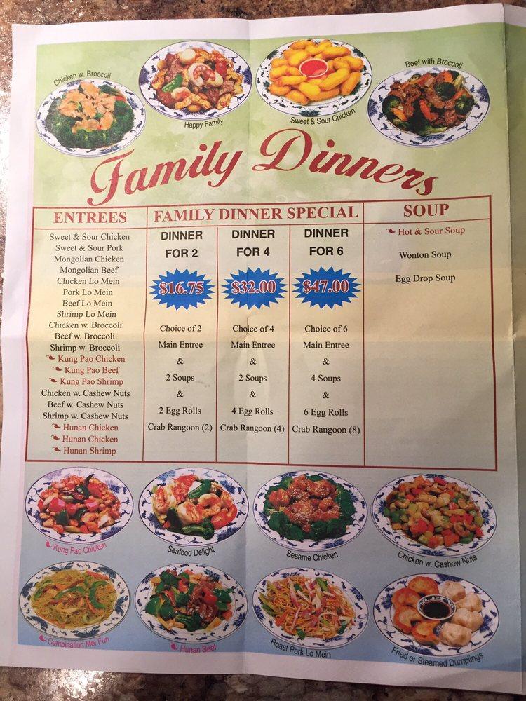 Menu at Shanghai restaurant, Corydon, Old Hwy 135