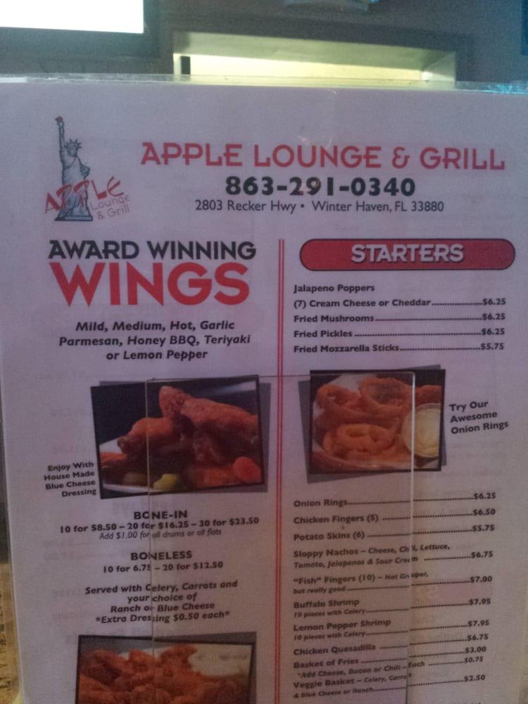 Menu at Apple Lounge pub & bar, Winter Haven