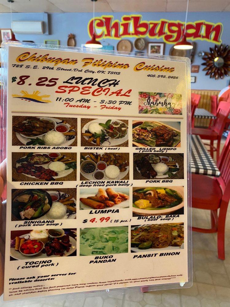 Menu at Chibugan Filipino Cuisine restaurant, Del City